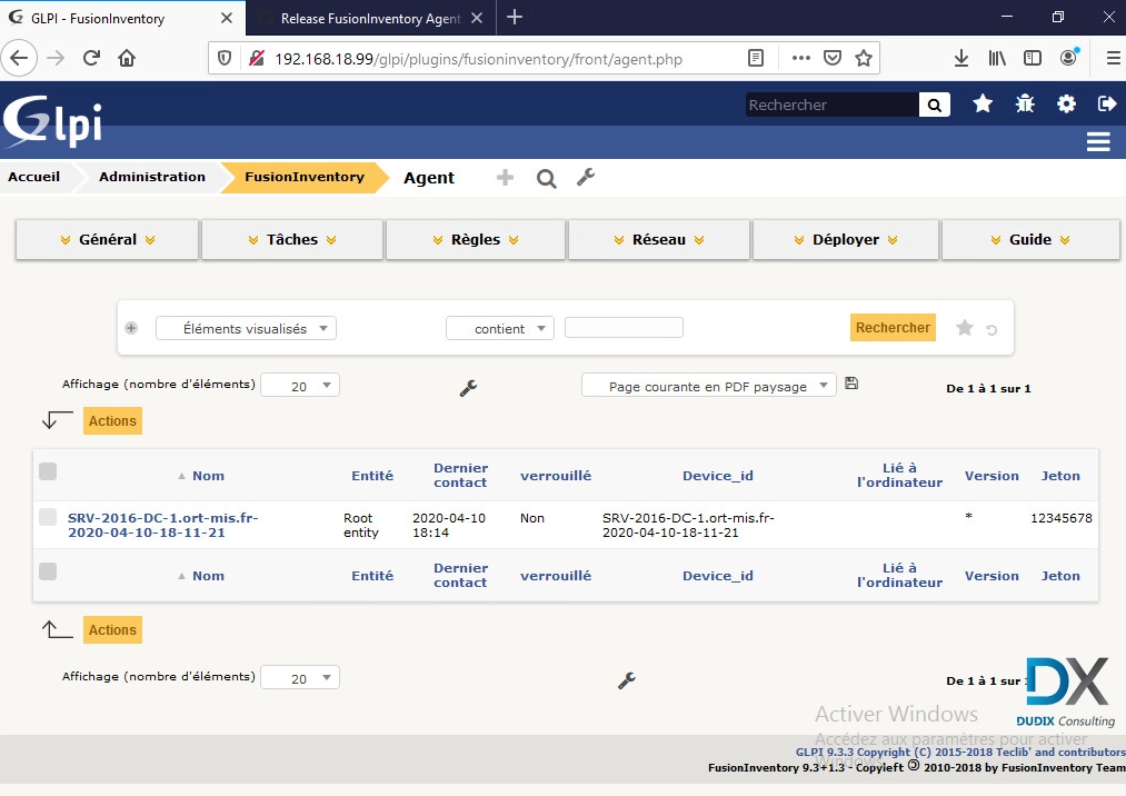 Installation des solutions de Gestion de parc informatique GLPI et ...